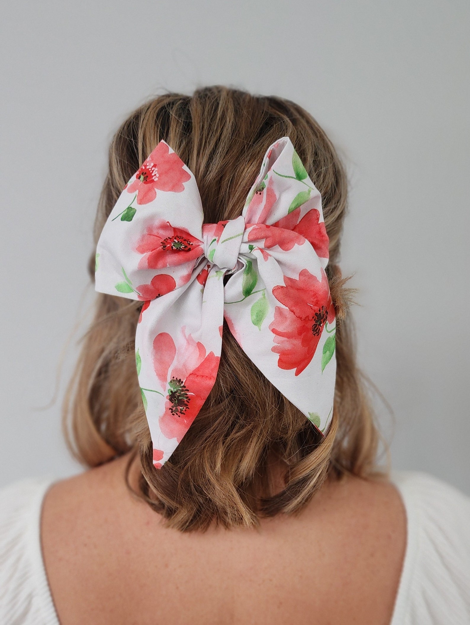 The Poppy Bow - Handmade Bow Clip - Hair Bow - Floral Bow - Handmade ...