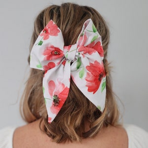 The Poppy Bow - Handmade Bow Clip - Hair Bow - Floral Bow - Handmade ...