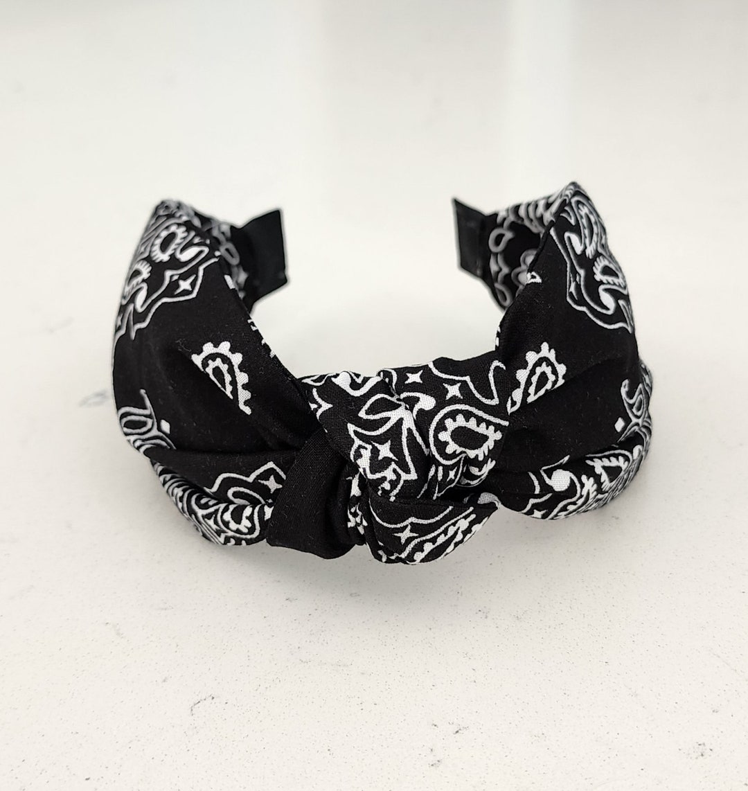 The Black Bandana Knotted Headband - Knotted Headband, Knot Headband ...