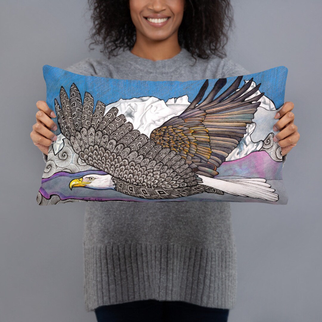 Flight of the Eagle (bald Eagle) Pillow - Etsy