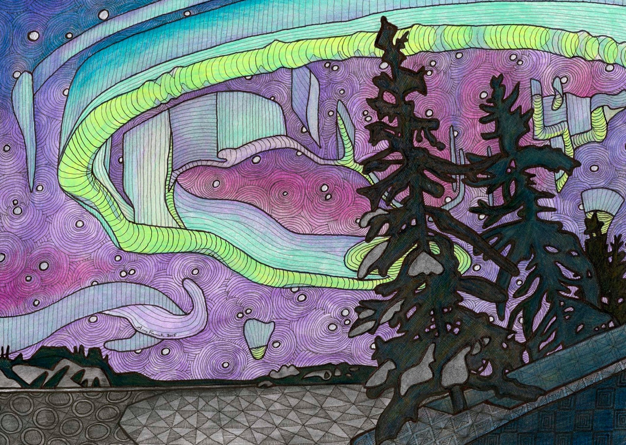 The Northern Lights - Greeting Card / Art Card - Etsy