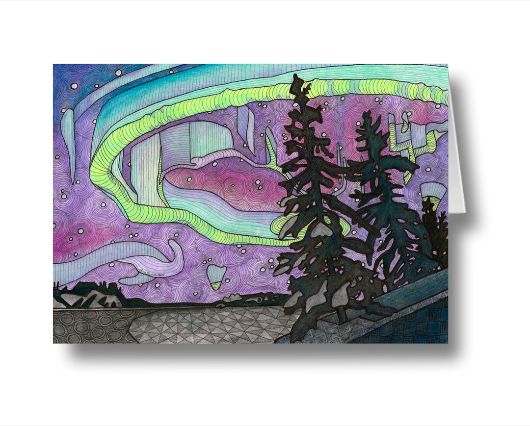 The Northern Lights - Greeting Card / Art Card - Etsy