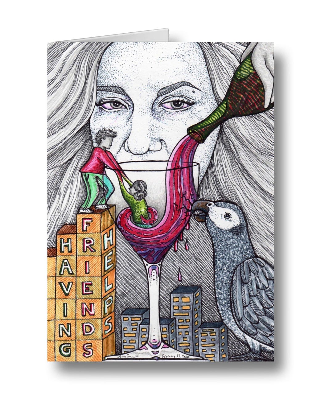 Having Friends Helps (sobriety / Addiction Recovery) - Greeting Card ...
