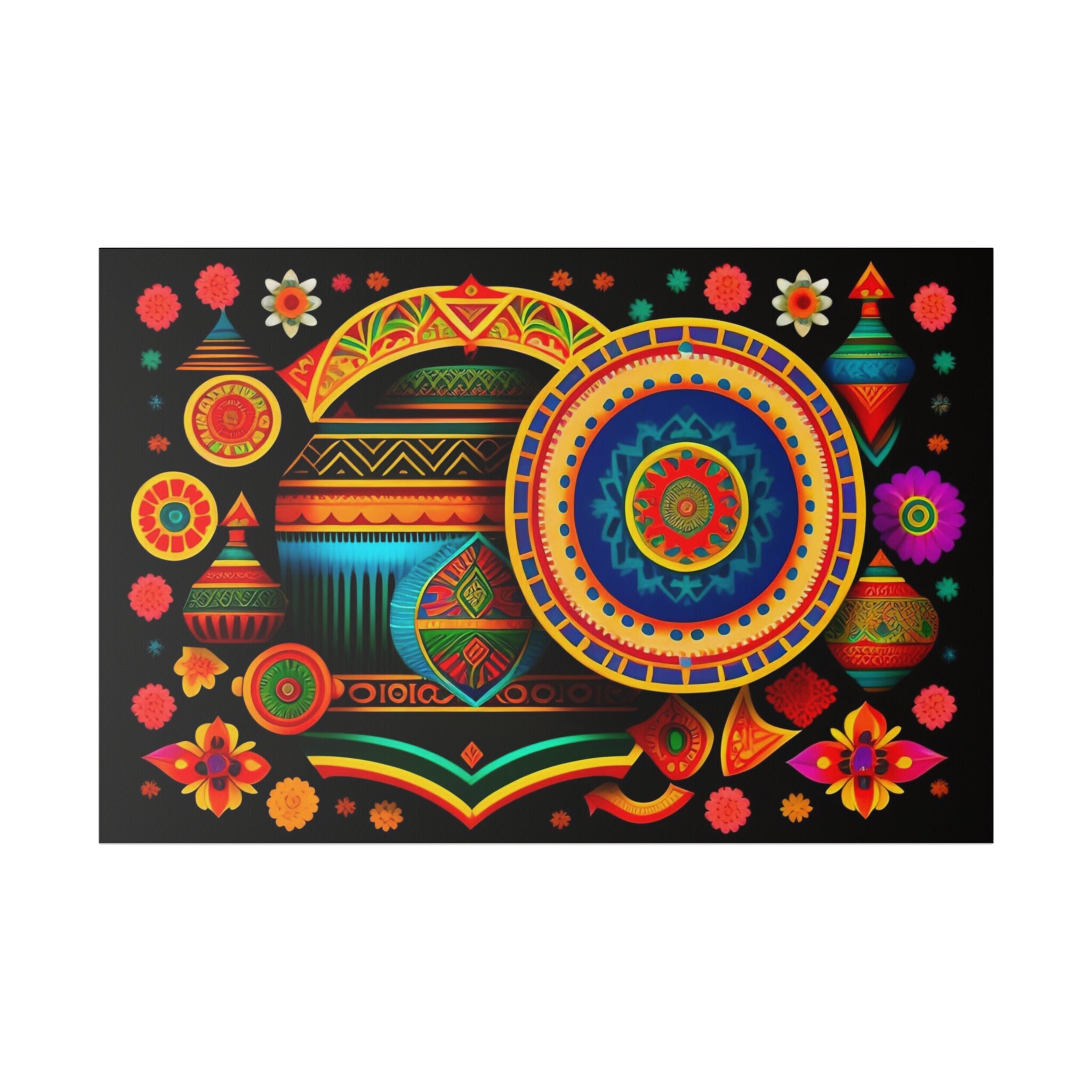 A Mexican Colorful Painting Art of Art Print,vibrant Mexican Art Print ...