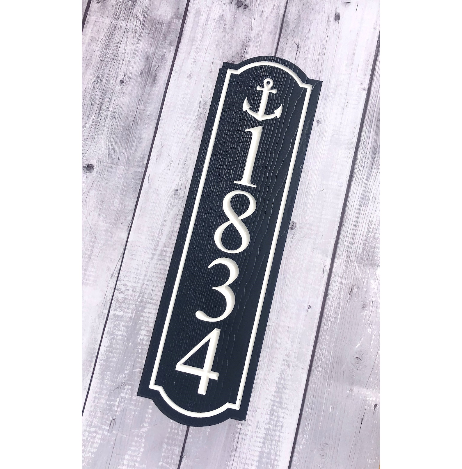 Anchor House Number Sign, Vertical Address Sign, Address Number Sign ...