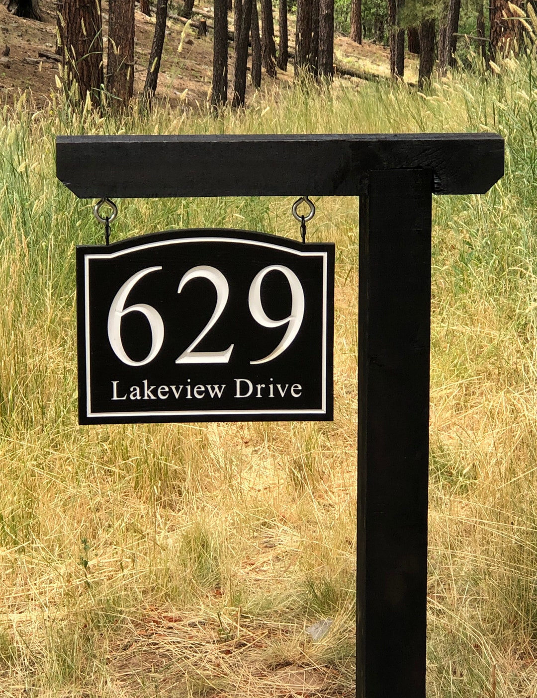 Hanging House Number Sign Driveway Address Sign Signpost - Etsy