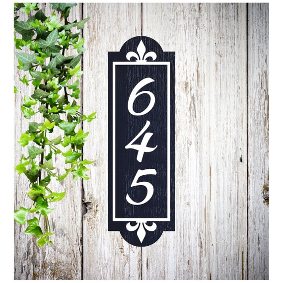 Vertical Address Sign House Number Outdoor Address Plaque | Etsy