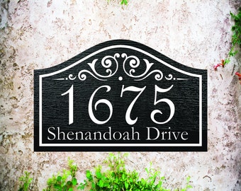 Victorian Address Sign, Custom Shaped Metal Sign, Heritage House Number ...