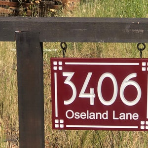 Hanging Art Deco Address Sign, Hanging Address Sign, Driveway Address ...