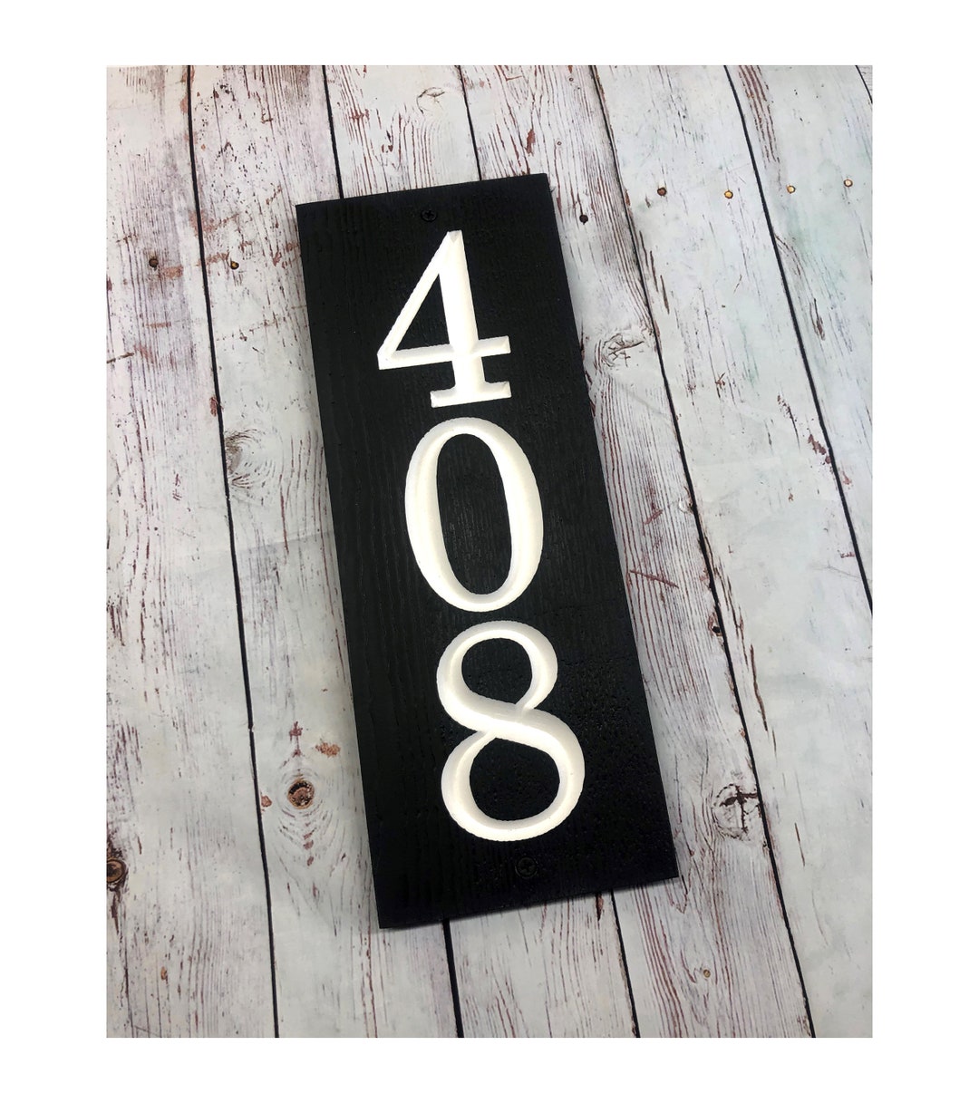Vertical Address Sign, House Number, Simple Address Plaque, Farmhouse ...