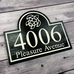 Nautical House Number Sign, Coastal Address Sign, Turtle Address Sign ...