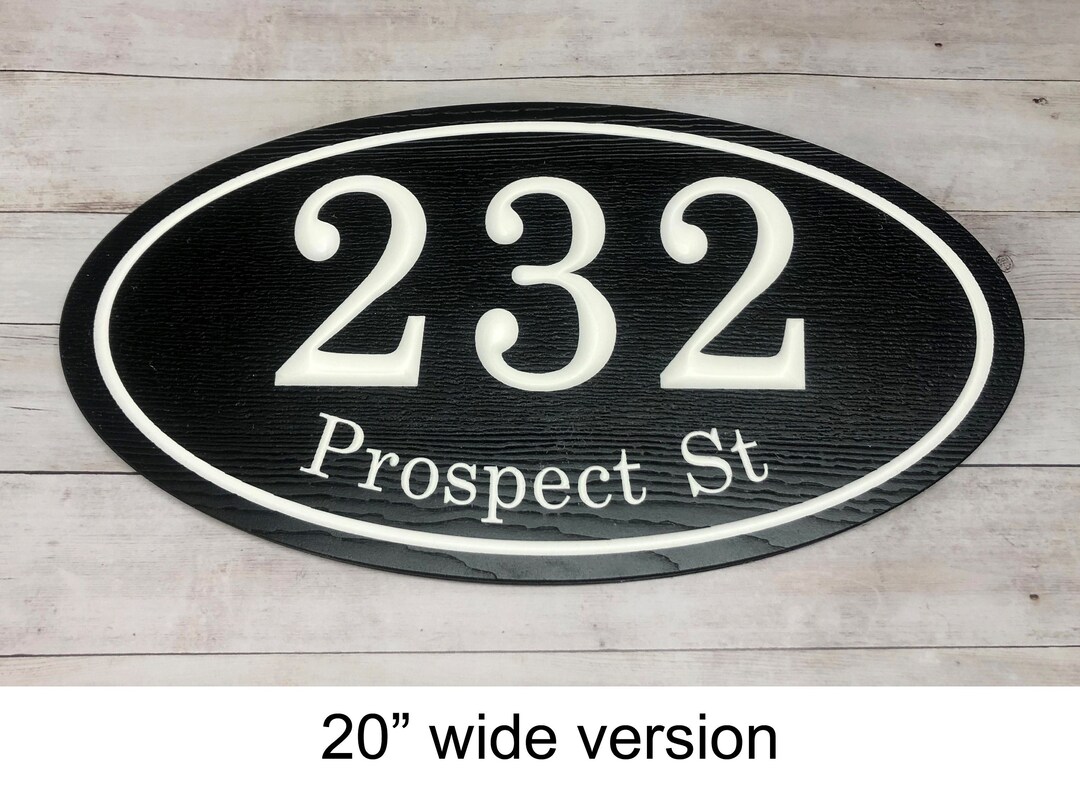 Oval House Number Sign, Signpost Sign, Wood Grain Address Sign, Oval ...