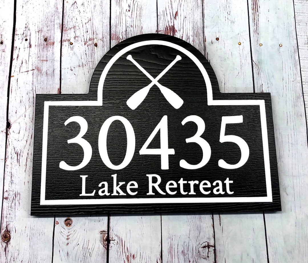 Lake House Sign, Lake House Address Sign, Crisscrossed Oars Address ...