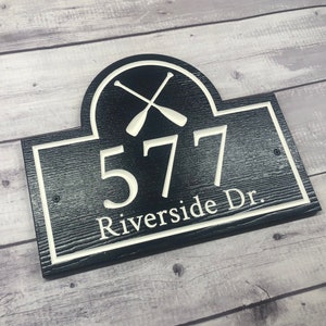 Lake House Sign, Lake House Address Sign, Crisscrossed Oars Address ...