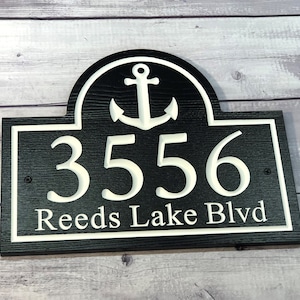 Nautical House Number Sign, Coastal Address Sign, Anchor Address Sign ...