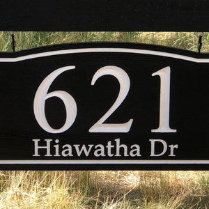 Hanging House Number Sign, Driveway Address Sign, Signpost Sign, Wood ...