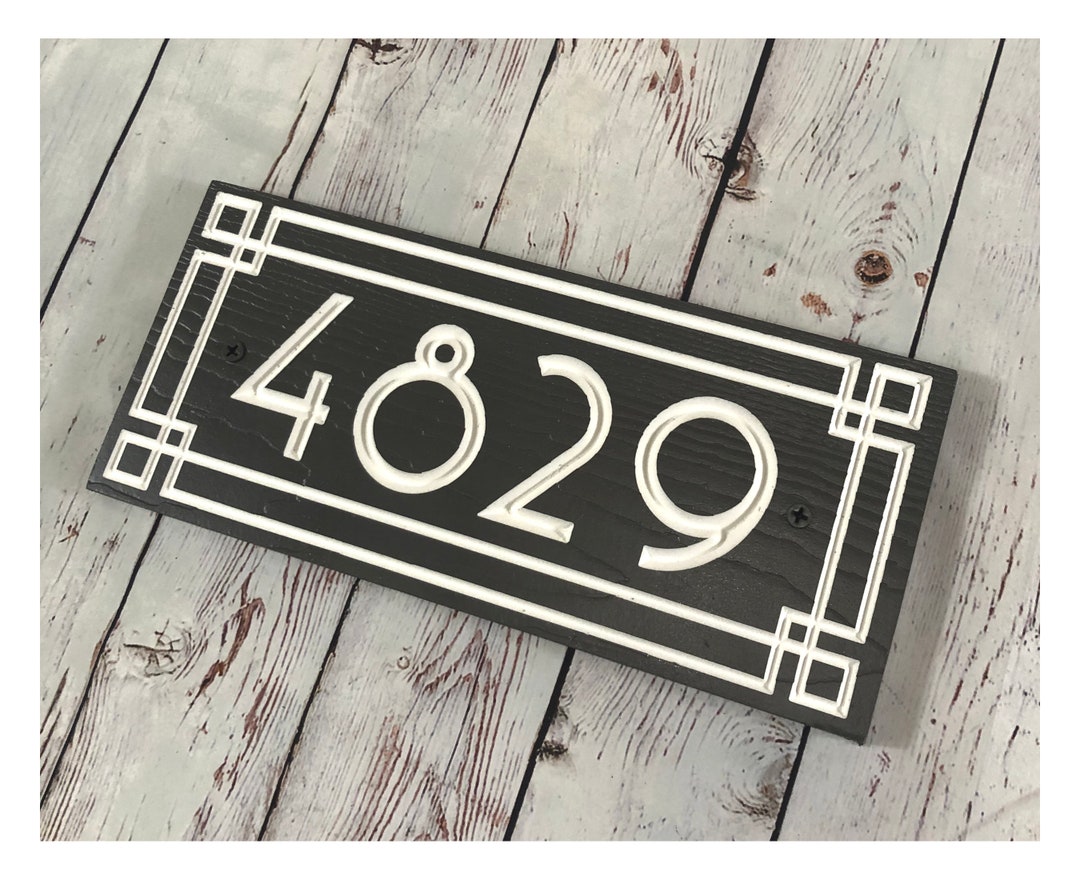 Art Deco Address Sign, Address Sign Outdoor, Custom Address Sign, Art ...