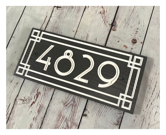 Art Deco Address Sign Address Sign Outdoor Custom Address | Etsy