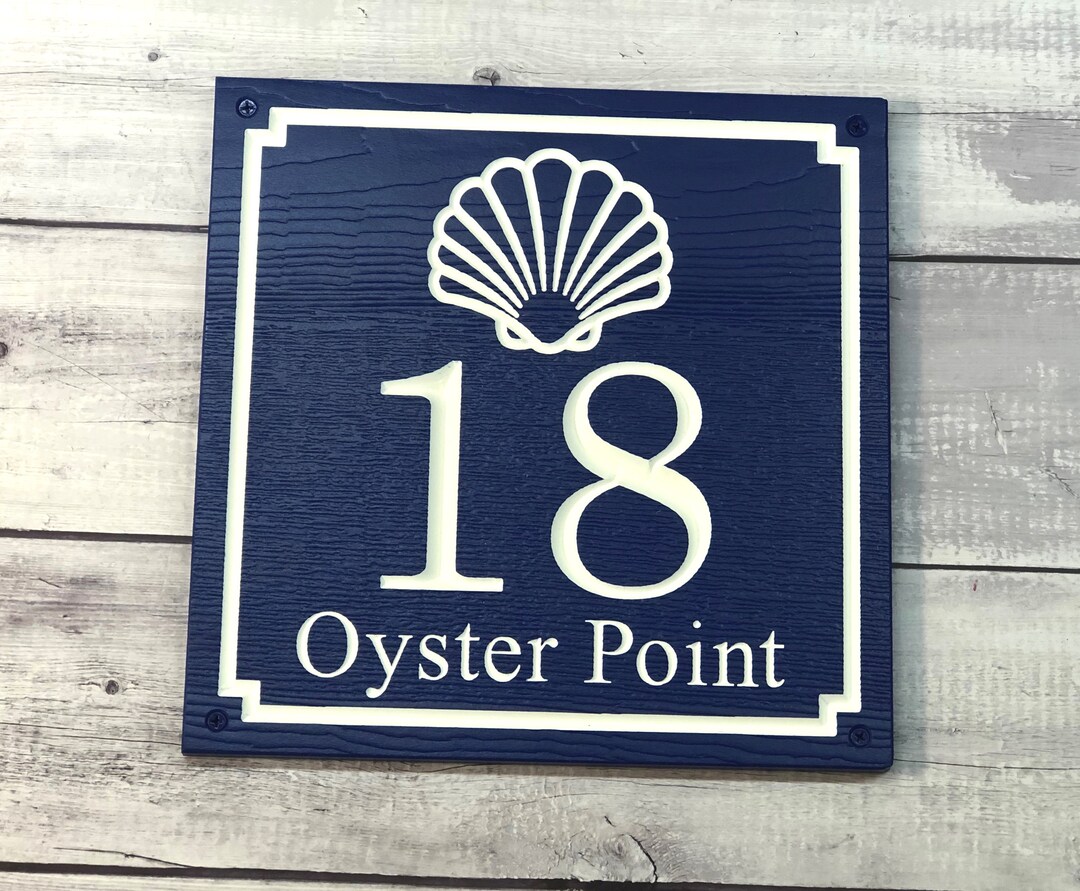 Sea Shell Address Sign, Coastal Street Name Sign, Street Numbers, Beach ...