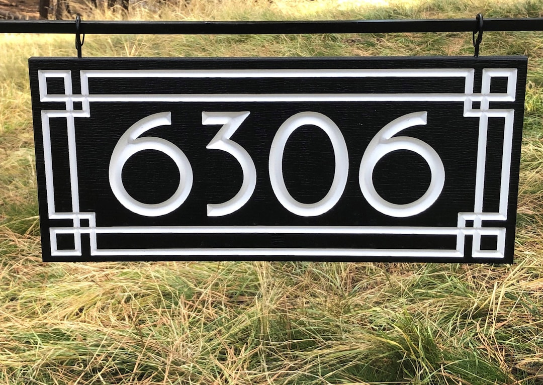 Hanging Art Deco Address Sign, Hanging Address Sign, Hanging Address ...