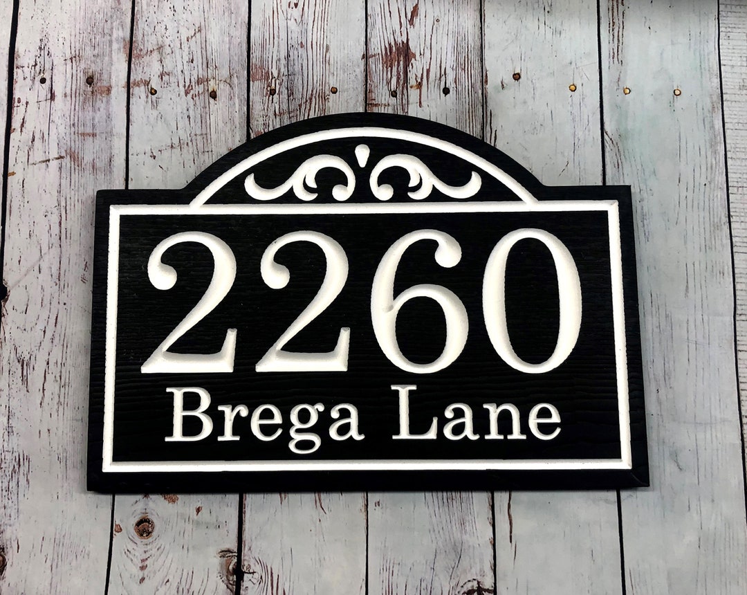 Address Sign, House Number Sign, Address Sign Outdoor, Wood Grain ...