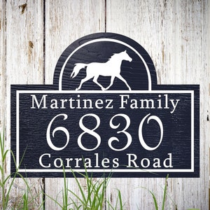 Equestrian Address Sign, Family Name Address Sign, Horse Address Sign ...