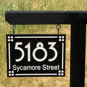 Hanging Art Deco Address Sign, Hanging Address Sign, Driveway Address ...