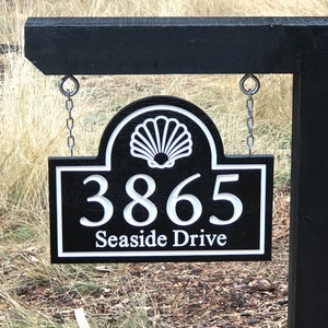 Nautical Address Sign, Hanging Address Sign, Seashell Address Sign ...