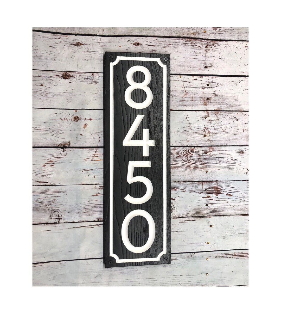 Vertical Address Sign, Modern House Number Sign, Outdoor Address Plaque ...