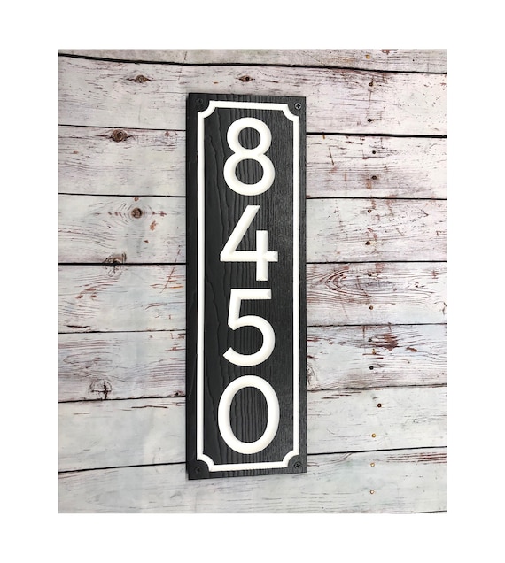 Vertical Address Sign Modern House Number Sign Outdoor - Etsy