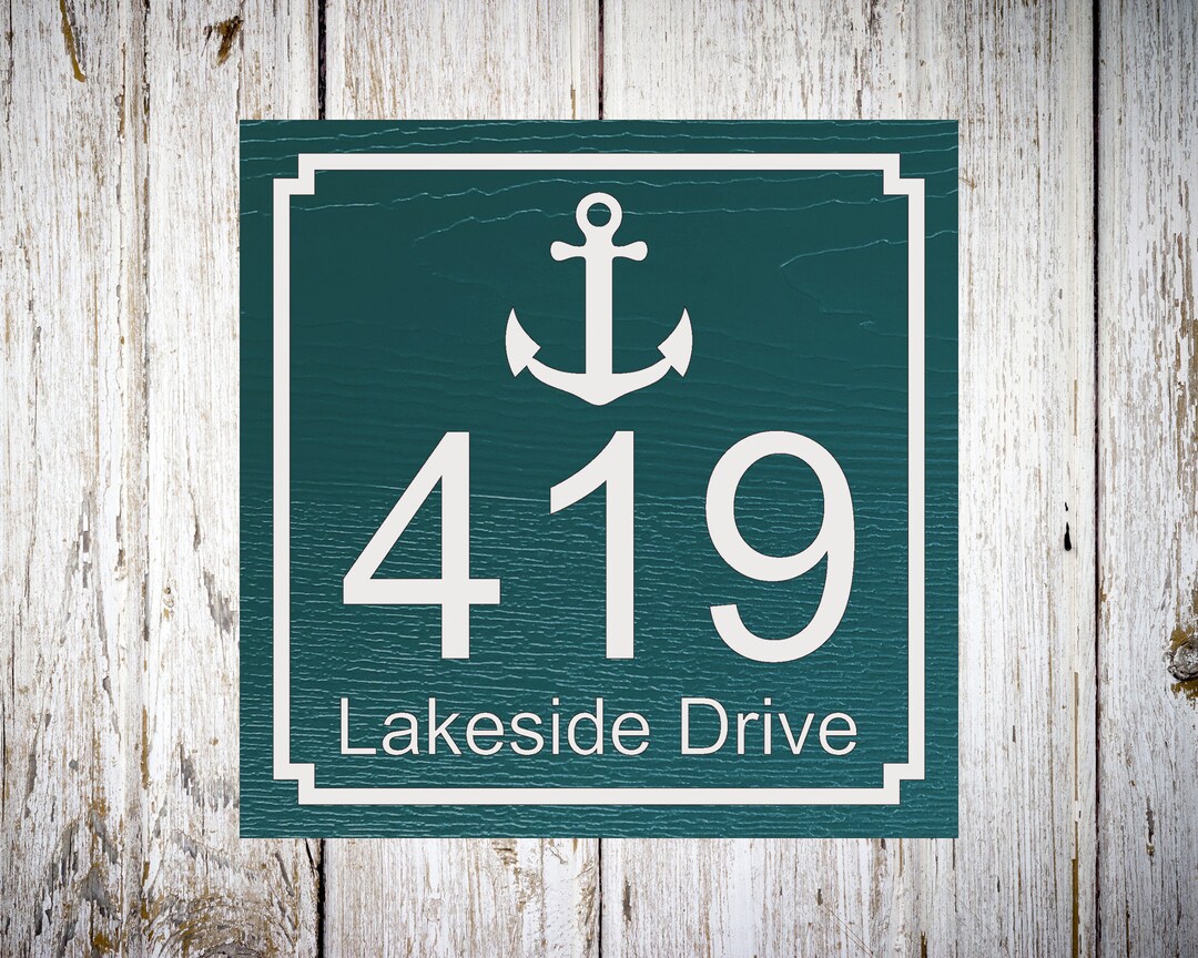 Anchor Address Sign, Coastal Street Name Sign, Street Numbers, Beach ...
