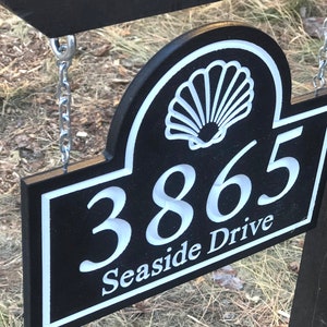 Nautical Address Sign, Hanging Address Sign, Seashell Address Sign ...