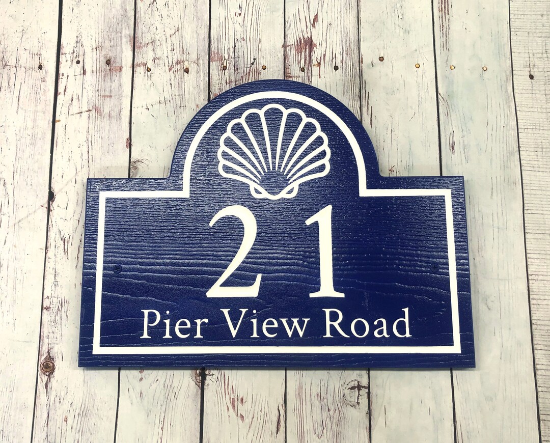 Coastal Address Sign, Nautical House Number Sign, Address Sign Outdoor ...