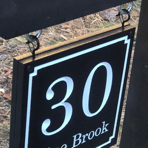 Hanging Address Sign, Driveway Address Sign, Signpost Sign, Wood Grain ...