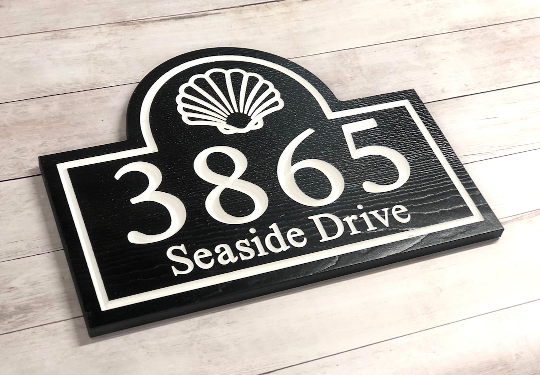 Coastal Address Sign, Nautical House Number Sign, Address Sign Outdoor ...