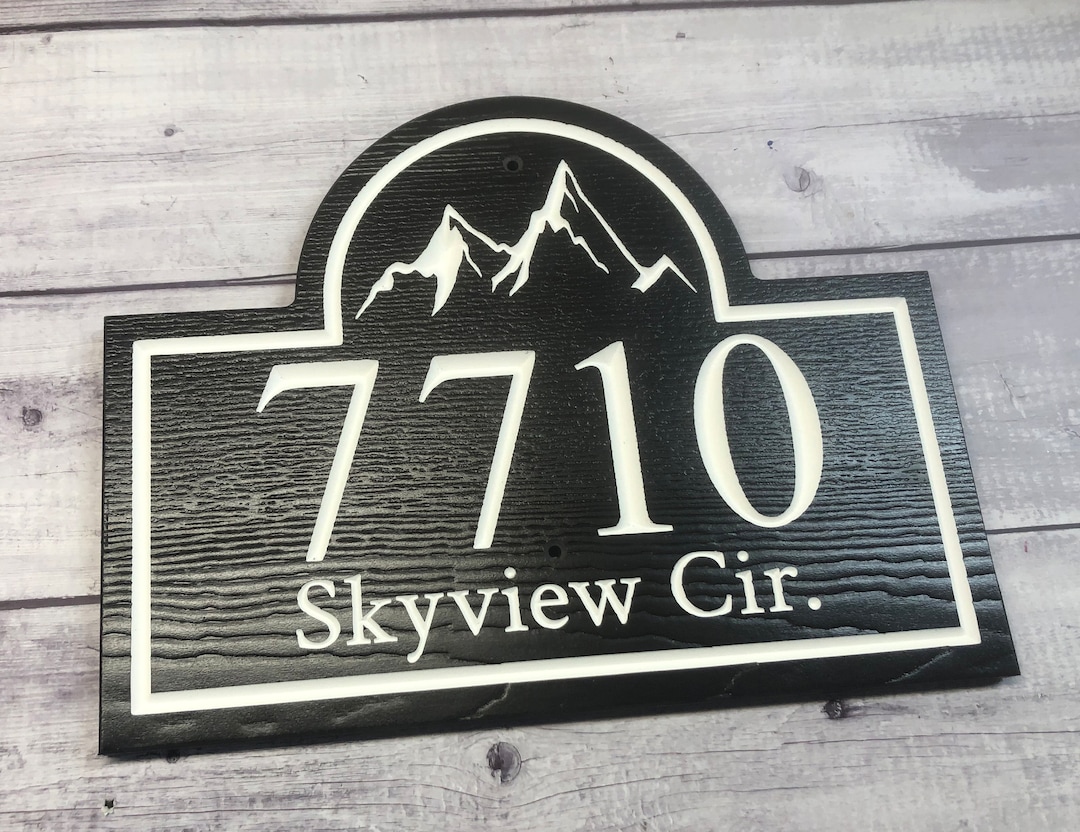 Mountain Address Sign, House Number Sign, Custom Address Sign ...