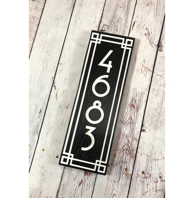 Art Deco Address Sign Vertical Address Sign Personalized - Etsy