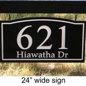 Hanging House Number Sign, Driveway Address Sign, Signpost Sign, Wood ...