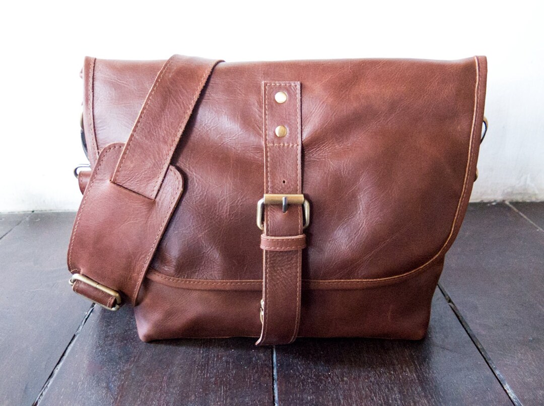 Leather Messenger Bag in Brown. Womens Handmade Shoulder and Cross Body ...