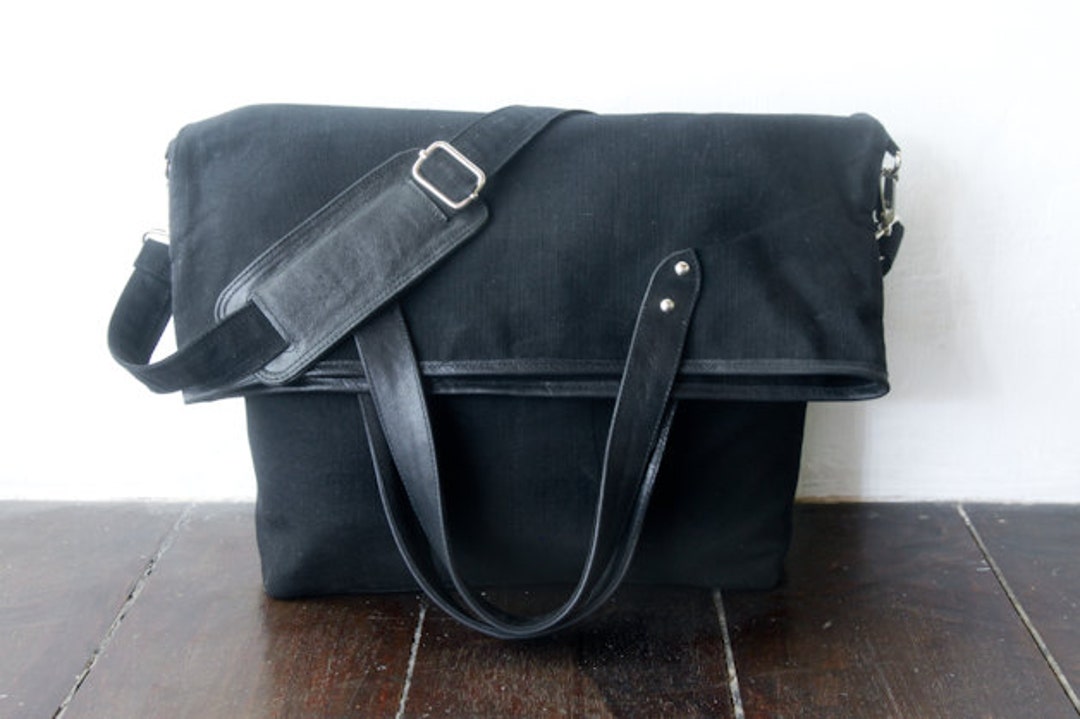 Waxed Canvas Messenger - Tote Bag - Hand Waxed With Genuine Leather ...