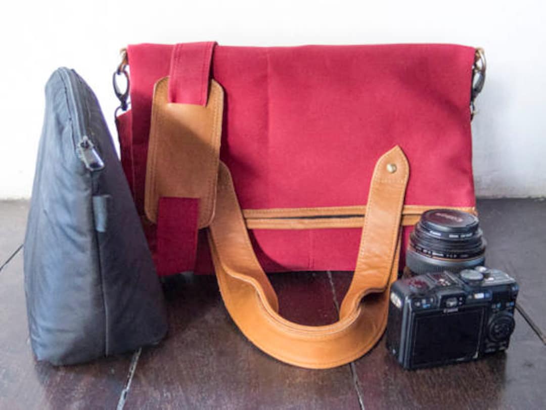 Dslr Camera Bag With Insert, Fold Over, Waxed Canvas Messenger Bag ...