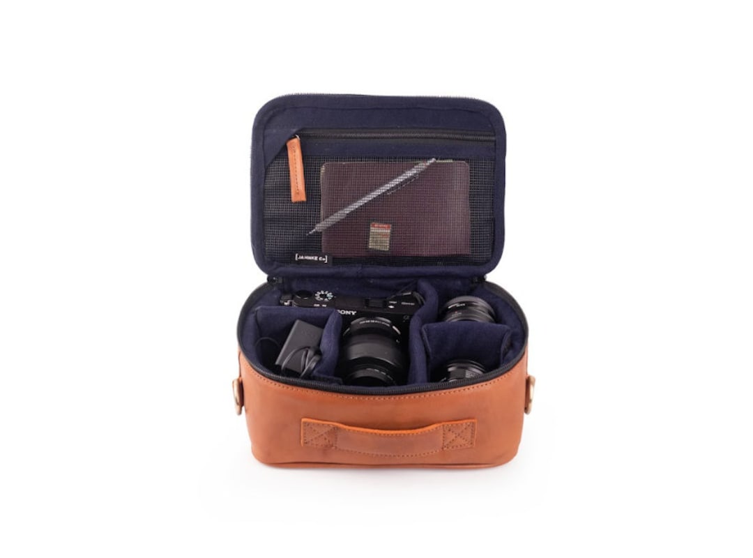 LARAT Small - Dslr Camera Bag Insert, Leather Camera Case and ...