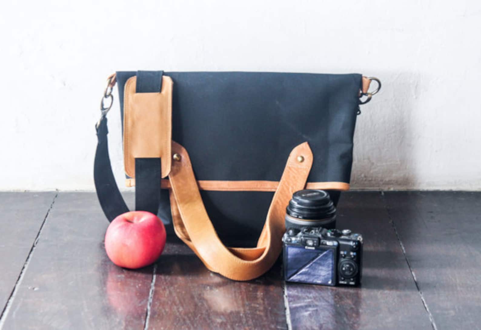 Dslr Camera Bag With Insert, Fold Over, Waxed Canvas Messenger Bag ...