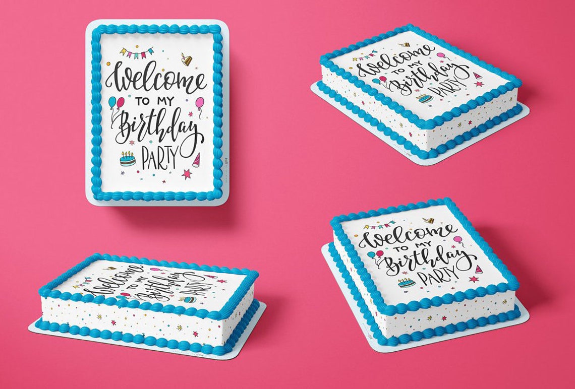 8.5x11 Custom edible cake topper quarter sheet cake topper | Etsy