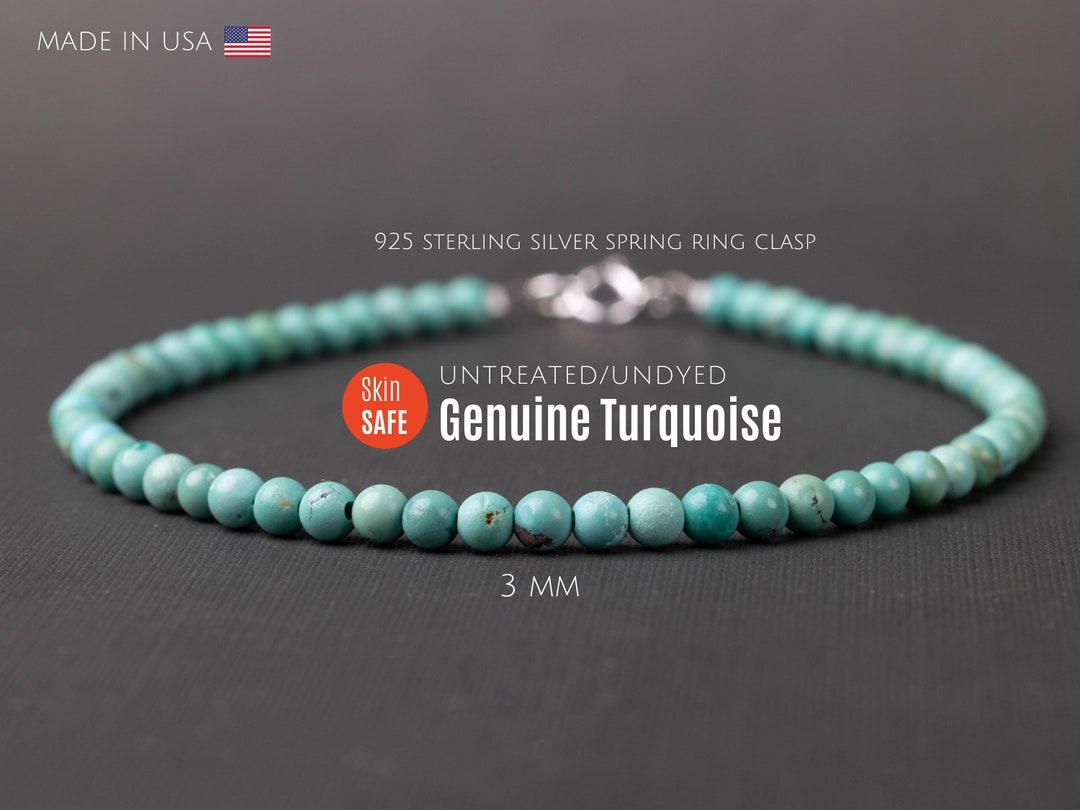 Real Turquoise Bracelet Sterling Silver Turquoise Bracelet - Etsy