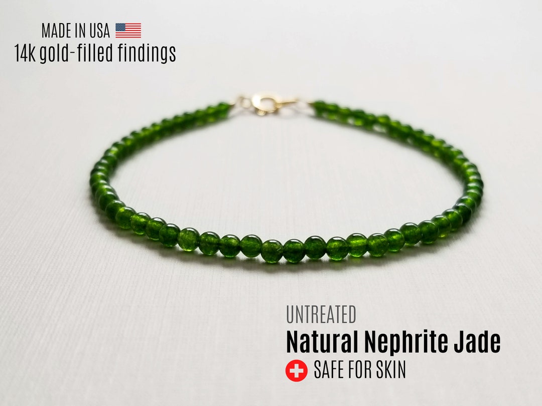 Dainty Nephrite Jade Bracelet for Women Jade Bead Bracelet Beaded ...