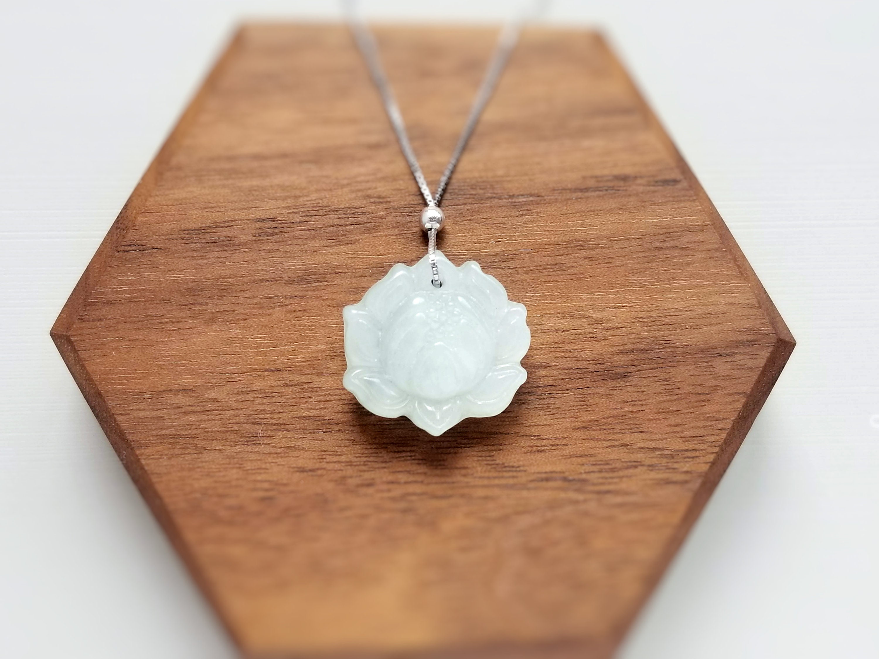 Chinese Jade Necklace for Women Jade Flower Necklace Sterling | Etsy