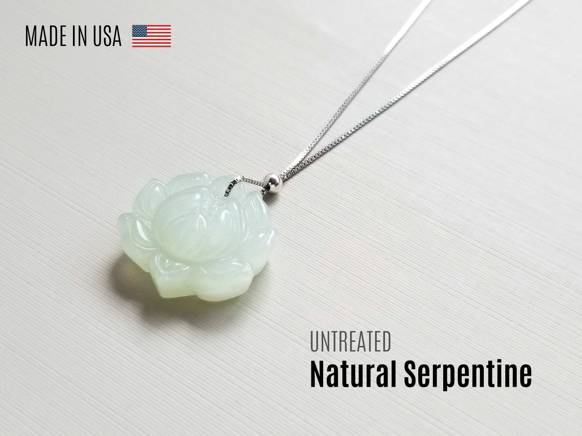 Chinese Jade Necklace for Women Jade Flower Necklace Sterling | Etsy