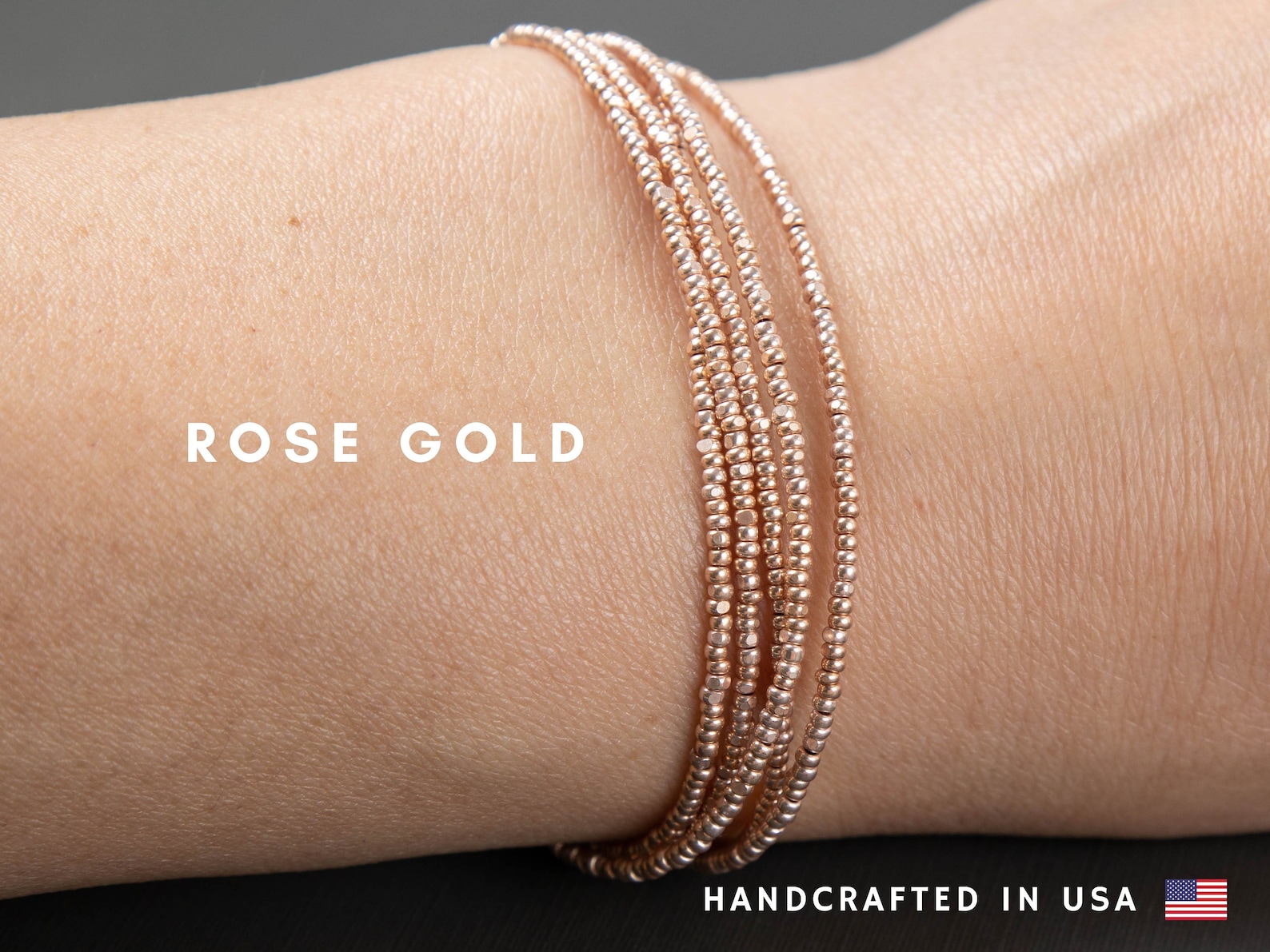 Rose Gold Stack Bracelet for Women Bridesmaid Bracelet Rose - Etsy