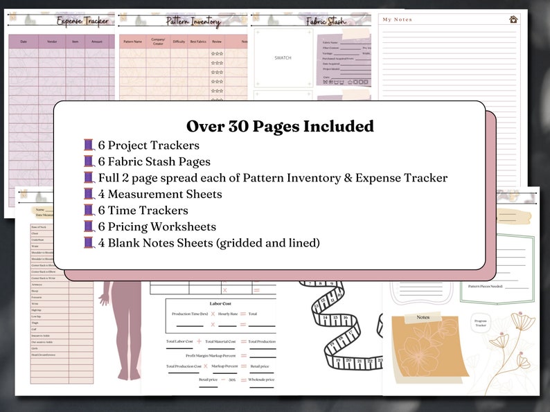Sewing Project Planner (8.5x11 US Letter) - PHYSICAL NOTEBOOK - Project ...